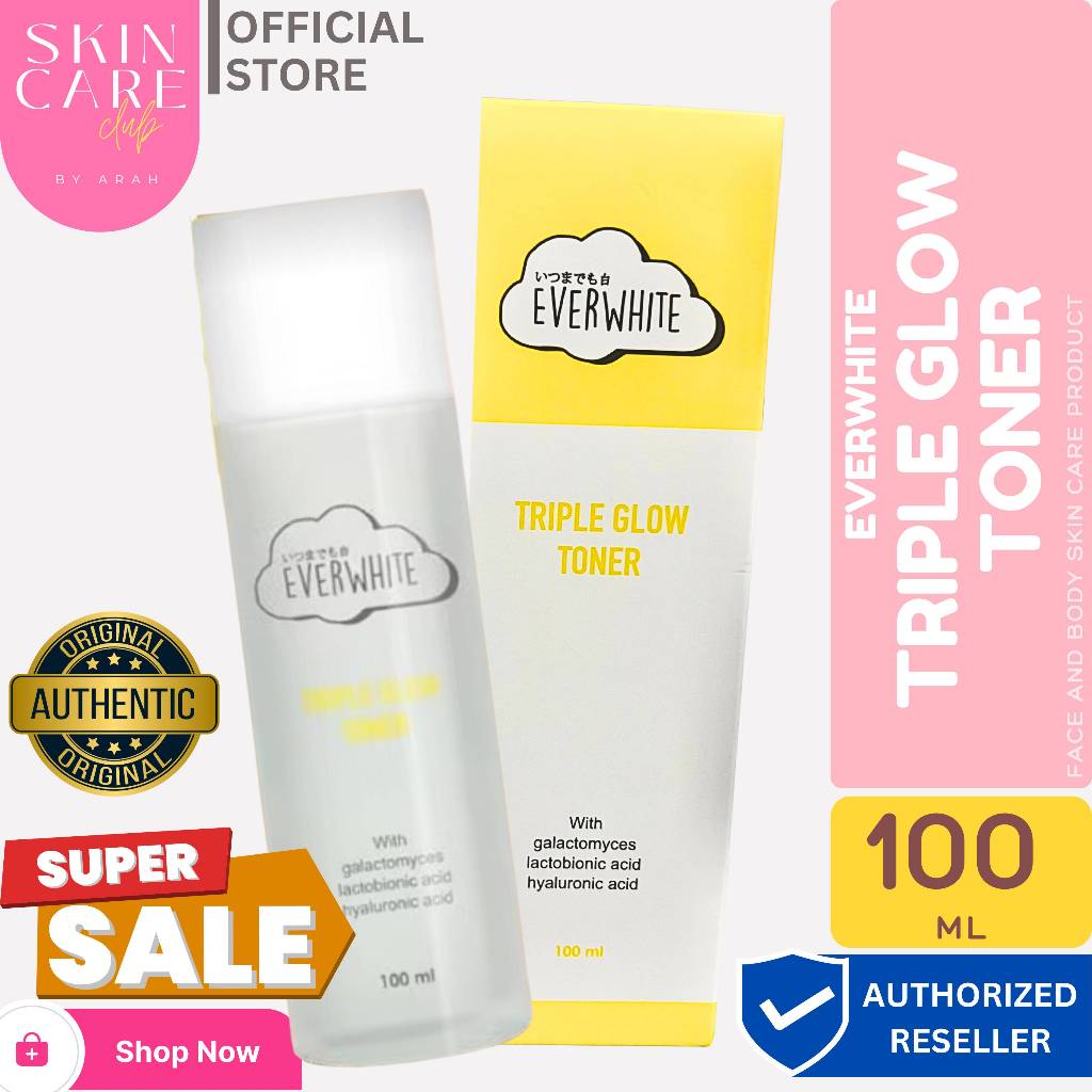 EVERWHITE TRIPLE GLOW TONER | 100ml | GALACTOMYTES, LACTOBIONIC ACID ...