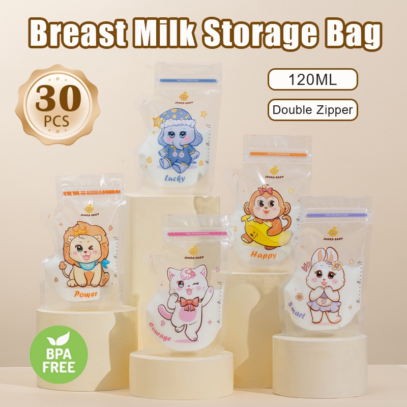 Breastmilk Storage Bag Ziplock Bag Breast Milk Storage Bags 120ml 30pcs ...