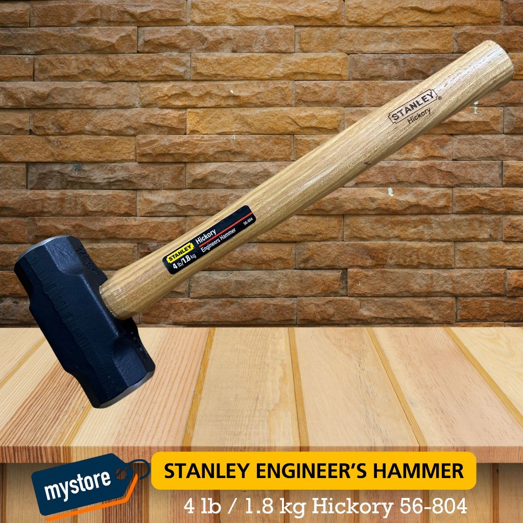 STANLEY Engineer's Hammer 4lb/1.8kg Hickory Handle 135mm 56-804 Wood Black | Shopee Philippines
