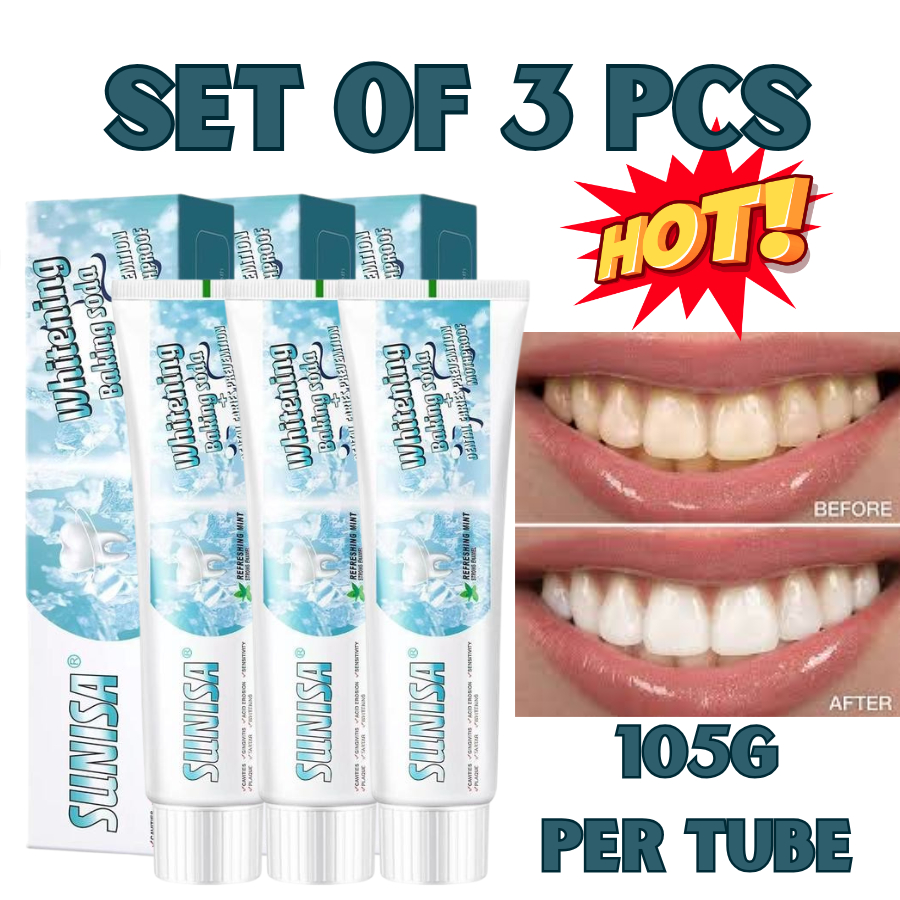 Set of 3pcs SUNISA Teeth Whitening Toothpaste Peppermint Food Graded ...