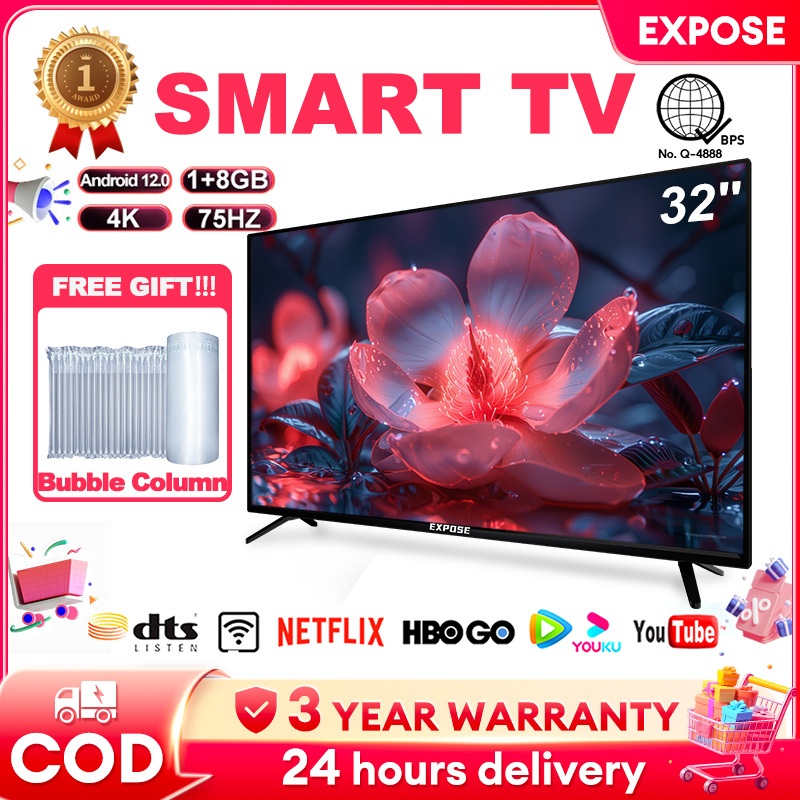 EXPOSE Smart TV 32 Inch Android 12.0 TV 4K Inch Flat Screen tv LED ...