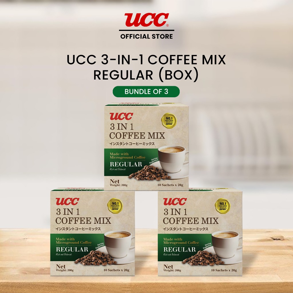 UCC 3-in-1 Coffee Regular Box 20g x 10 x 3 (Bundle of 3) | Shopee ...