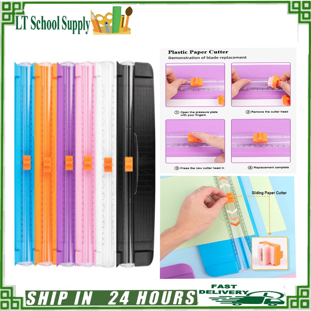 DGG Plastic Sliding Paper Cutter A4 hidden blade safety knife head ...