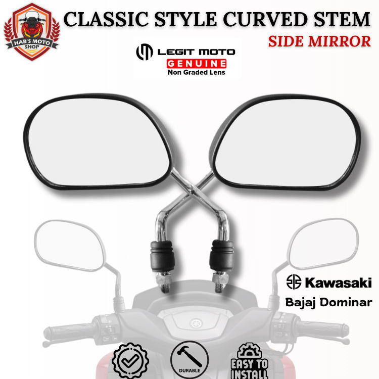 Kawasaki Bajaj Dominar LEGITMOTO Classic Style Chrome/Black Curved Stem ...