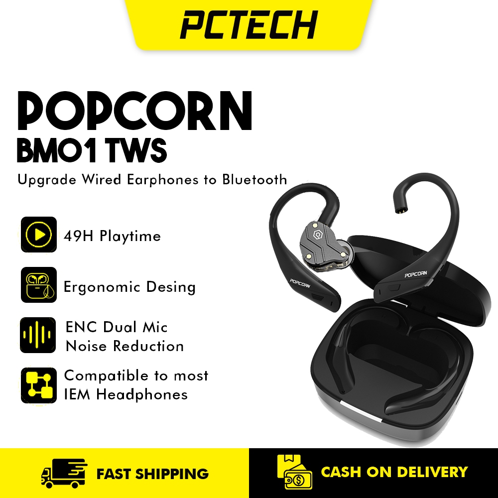 POPCORN BM01 Open Ear Earphone Noise-Cancelling Bluetooth Earphone ...