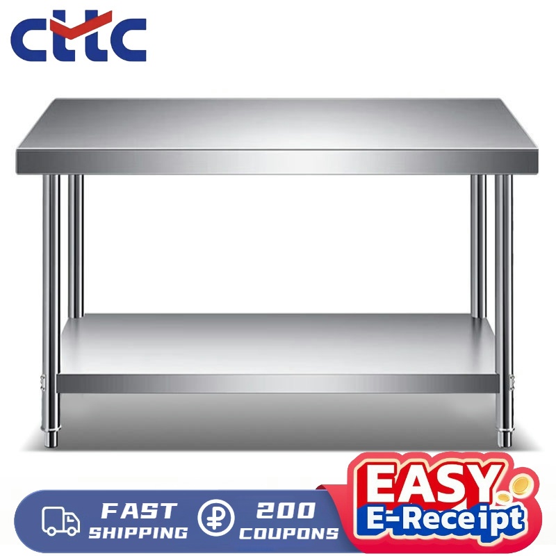 CTTC New 2/3 tier kitchen table 304 stainless table console table cooking Commercial use work ...