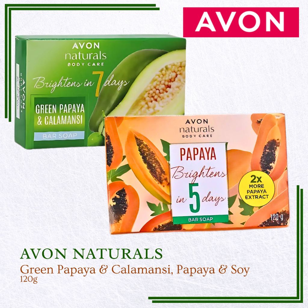 AVON Naturals Body Care Bar Soap Papaya & Soy and Green Papaya & Calamansi 120g | Shopee Philippines