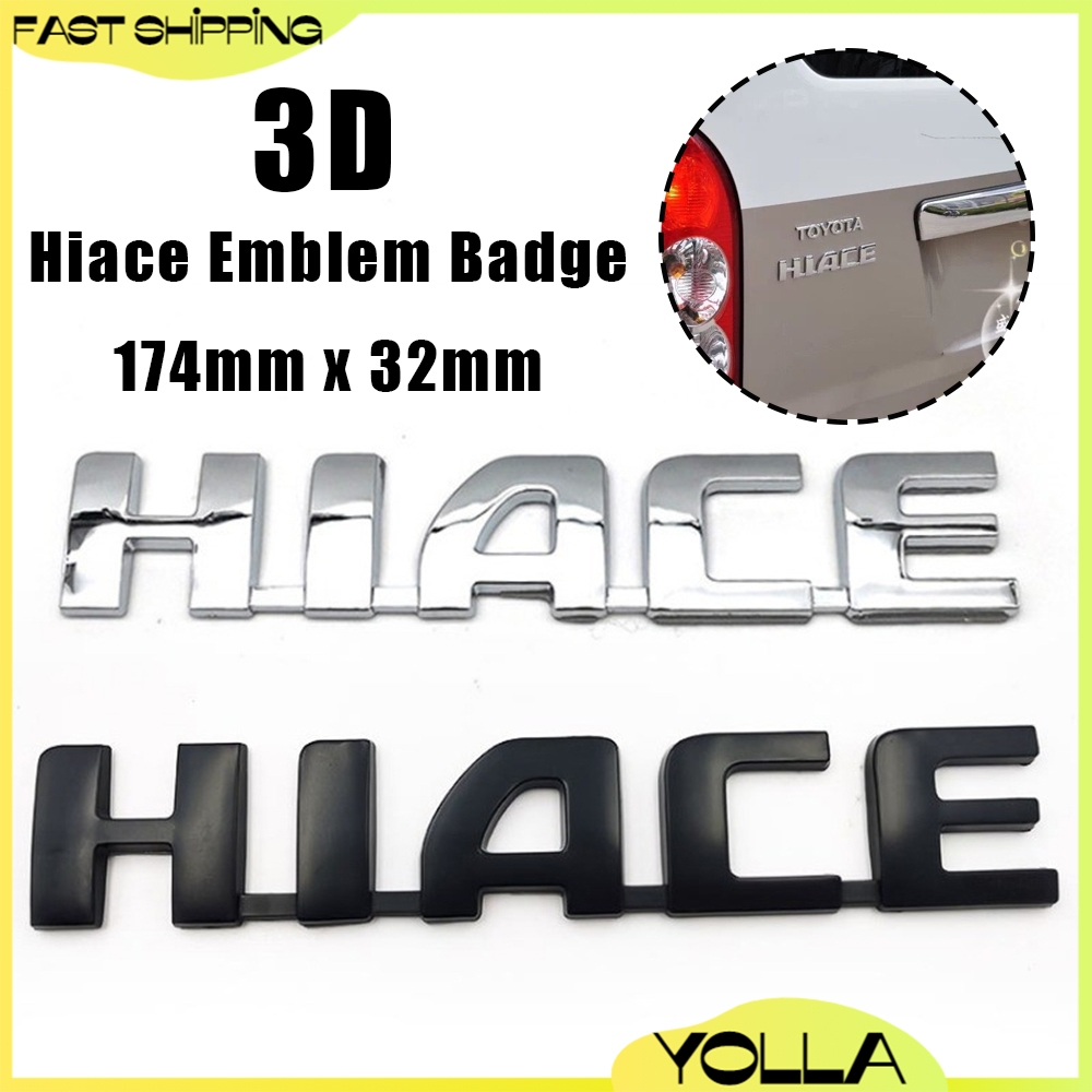 3D Car Hiace Emblem Badge Logo Rear Trunk Emblem Replacement For Toyota ...