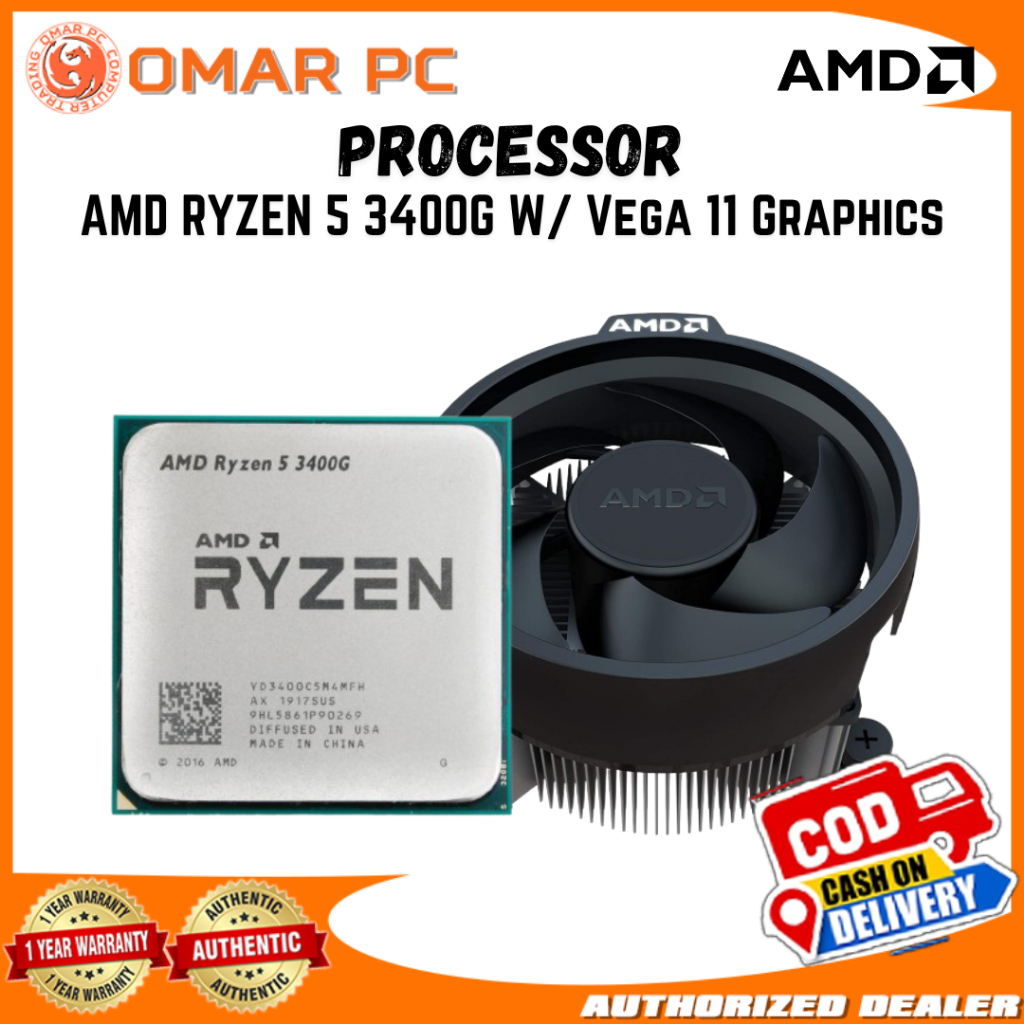 AMD Ryzen 5 3400G Traytype Processor with Radeon RX Vega 11 Graphics ...