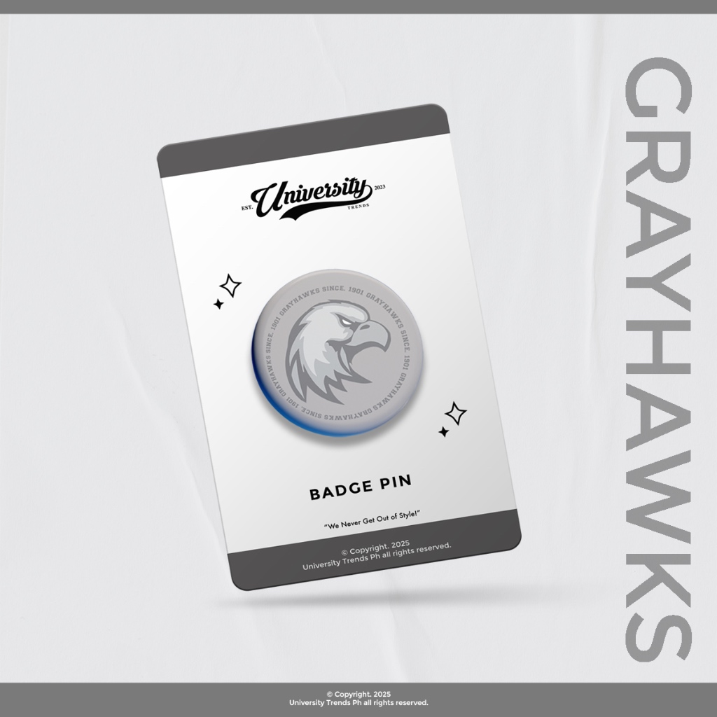 Gray hawks Badge | Button Pin | Shopee Philippines