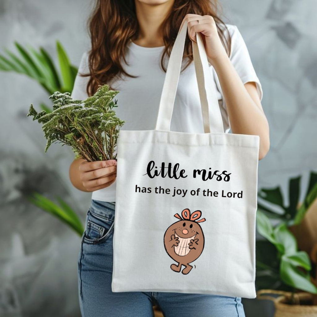 GODS ARMOR tote bag with zipper little miss HAS THE JOY OF THE LORD ...