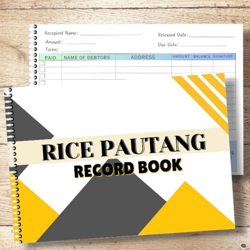RICE PAUTANG RECORD NOTEBOOK with AGREEMENT/ BIGAS PAUTANG RECORD BOOK ...
