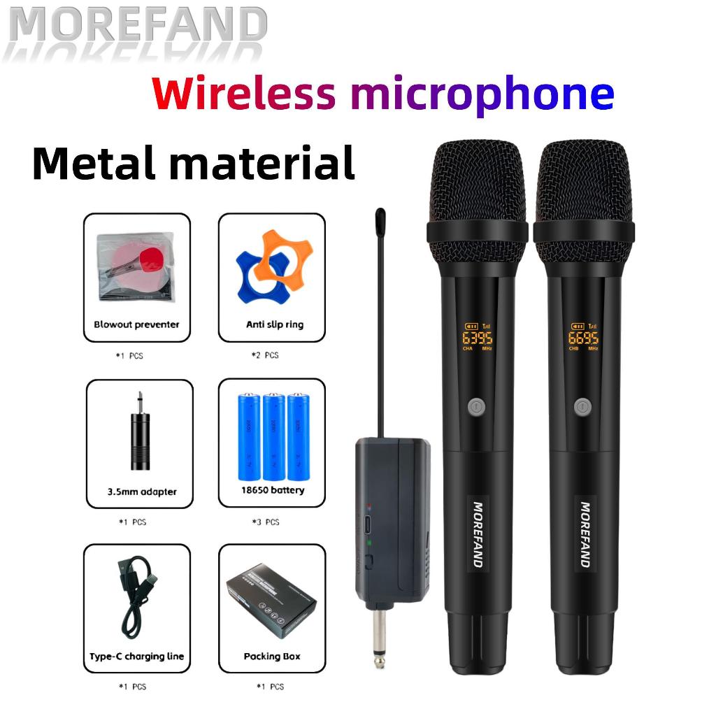 Wireless Microphone Metal material R15U-T Karaoke Handheld Mic Dual UHF ...