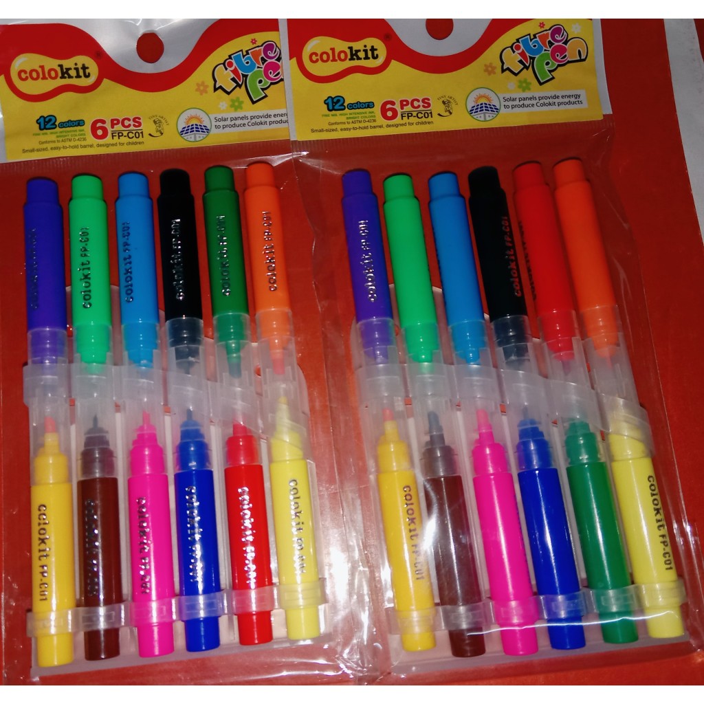 COLOKIT FIBER PEN 12's COLORS IN 1 PACK | Shopee Philippines