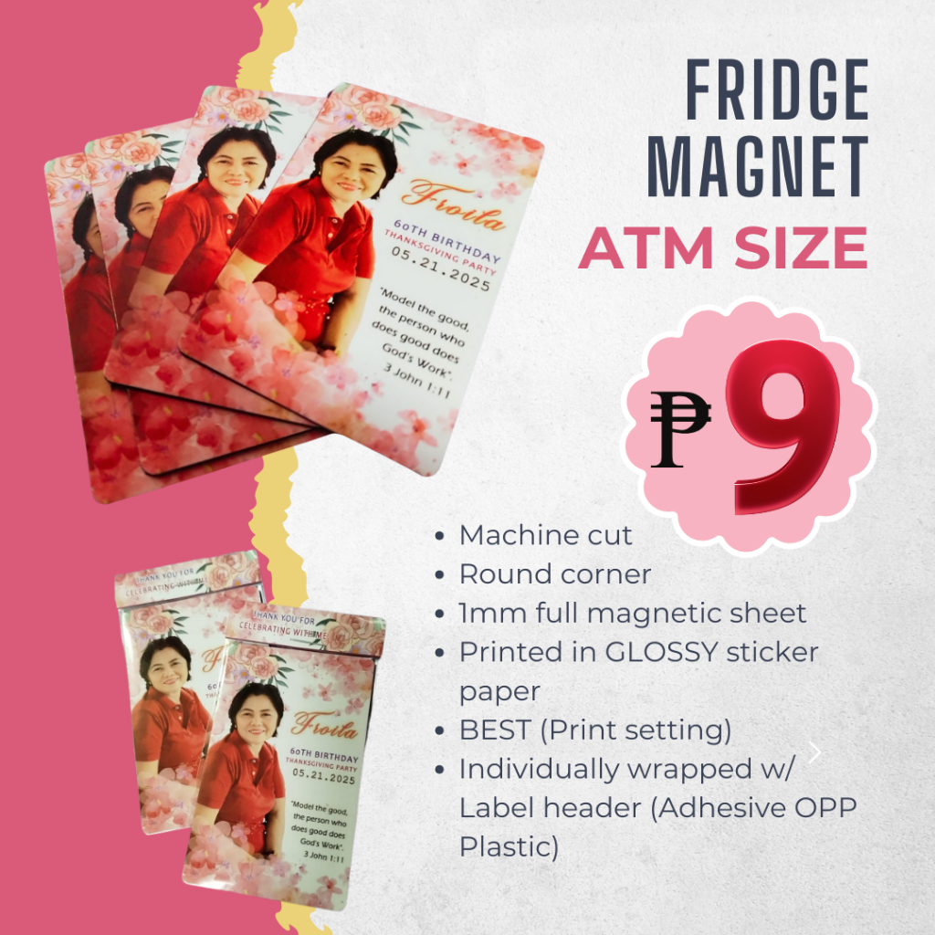REF MAGNET ATM SIZE (MINIMUM 30PCS) | Shopee Philippines