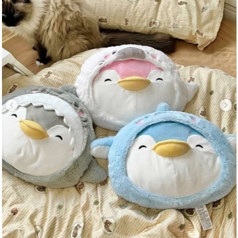 MINISO 13in Ocean Penguin Head Shape Plush Toy Blue Pink Grey | Shopee ...