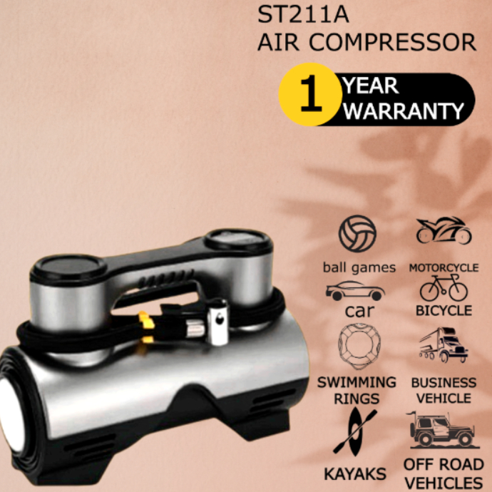 JANTECH AIR COMPRESSOR ST211A Car Tire Inflator Portable 150 PSI ...