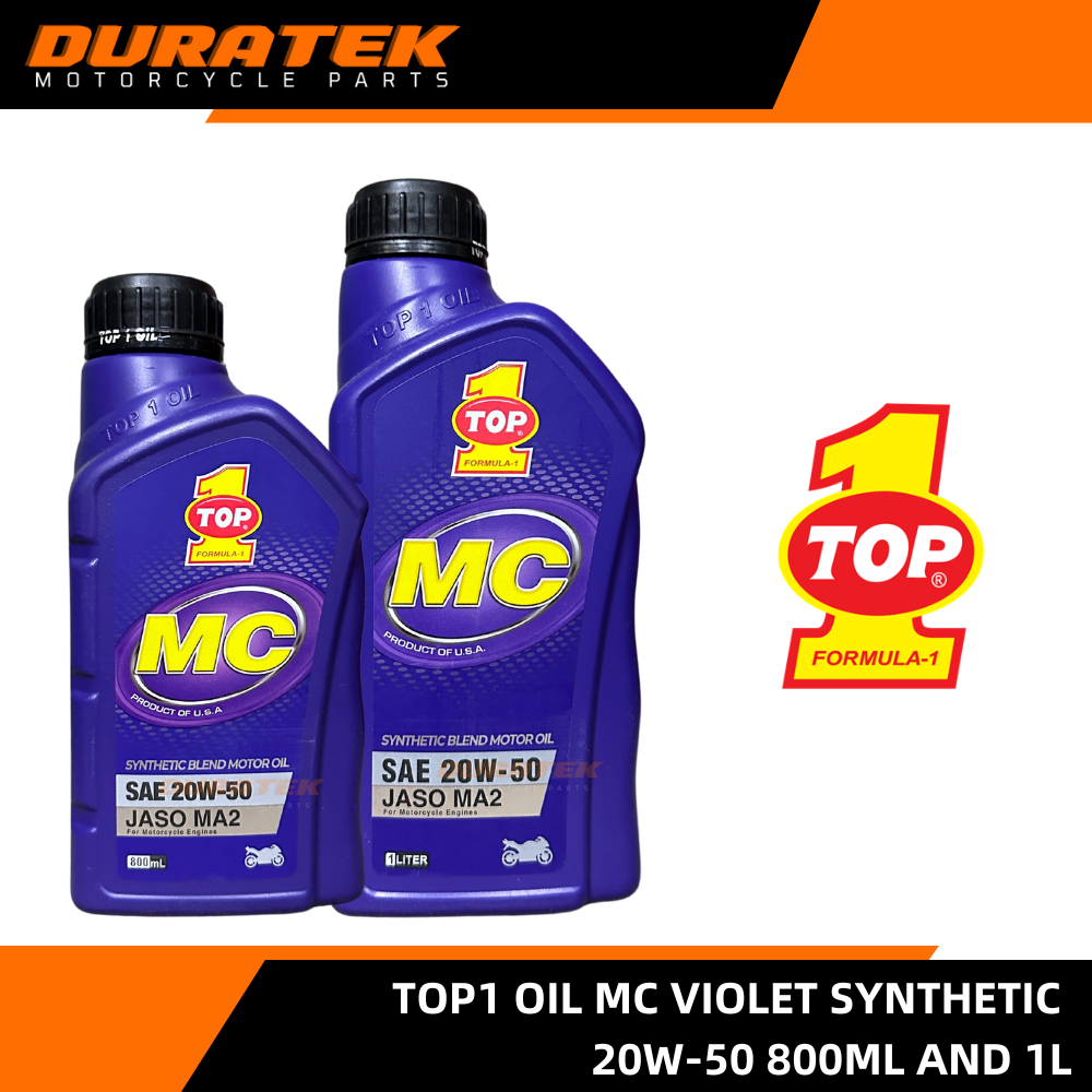 TOP1 OIL MC VIOLET SYNTHETIC 20W-50 800ml AND 1L | Shopee Philippines