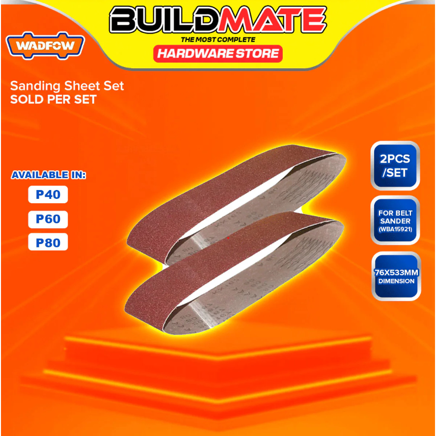 BUILDMATE Wadfow 2PCS/SET 76x533MM Sanding Sheet P40 - P80 Sandpaper ...