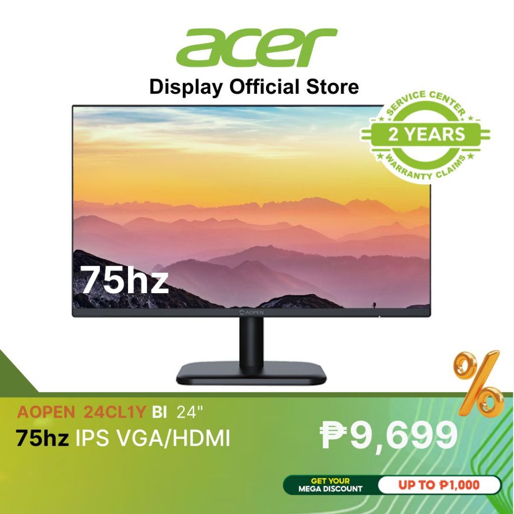 AOpen by Acer (24CL1Y bi 24" Monitor (VGA/HDMI, 75Hz, IPS) | Shopee ...