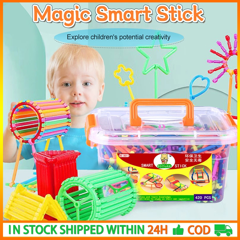 420pcs Building Blocks Stick Kids Puzzle Toy Children's Building Sticks ...