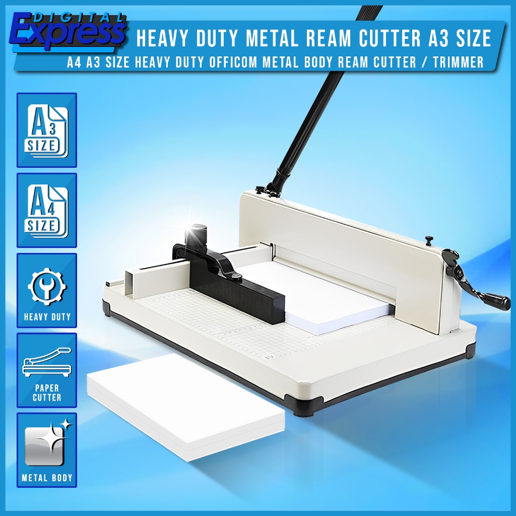 Officom Heavy Duty Paper Cutter - A4/A3 Size, Metal Body, Ream Cutting ...