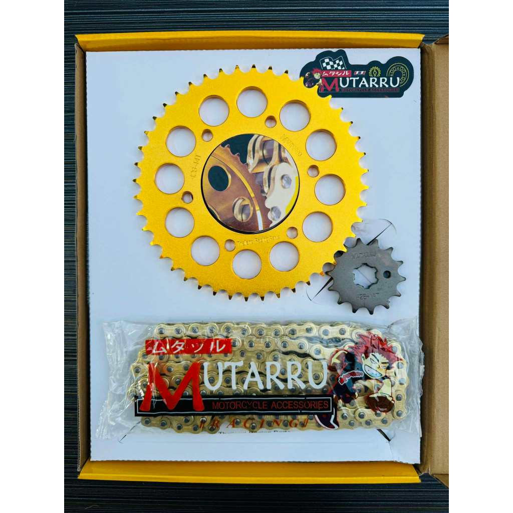 MUTARRU CHAIN SET GOLD SERIES FOR R150 CARB / R150 FI / SNIPER 150 ...