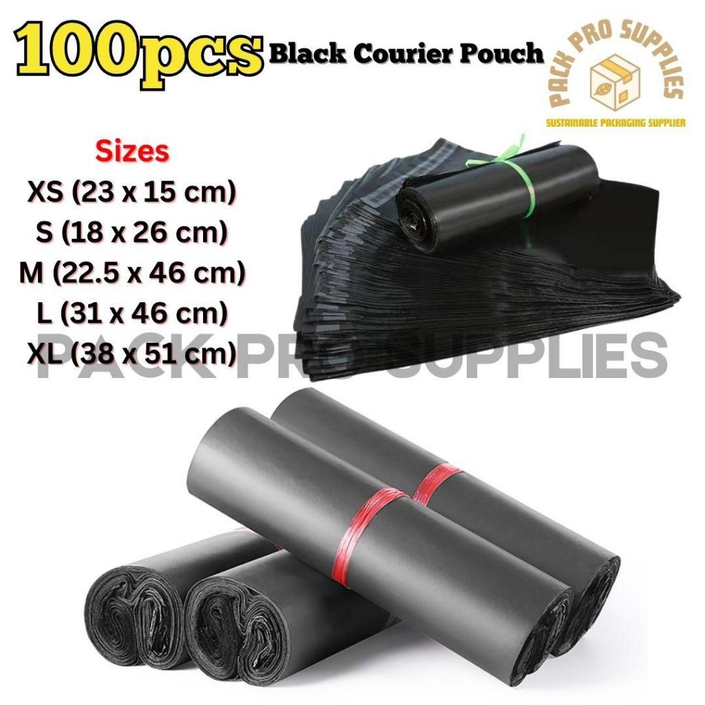 100pcs Pack Black Courier Pouch Parcel Pouch Plain Self Adhesive Pouch ...