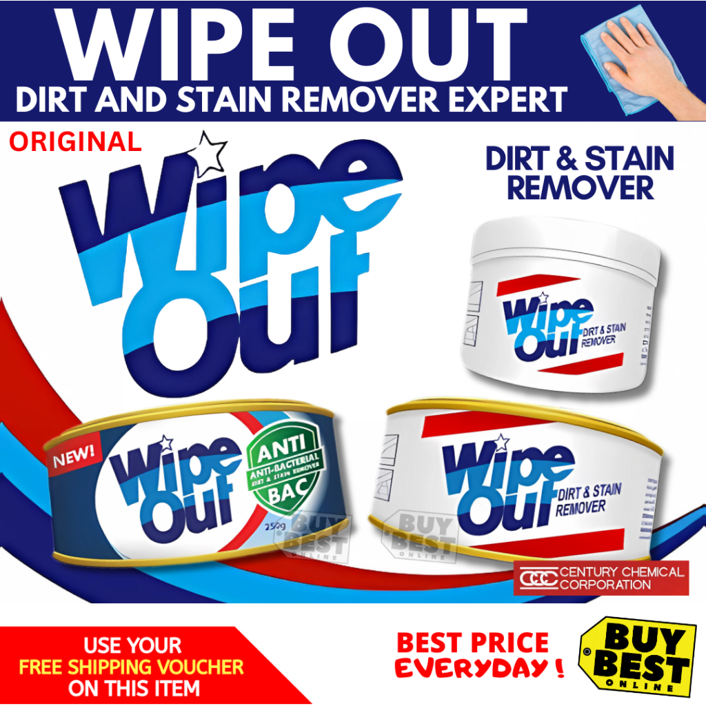 Wipe Out Dirt and Stain Remover (145 grams, 250 grams) Original Wipeout ...
