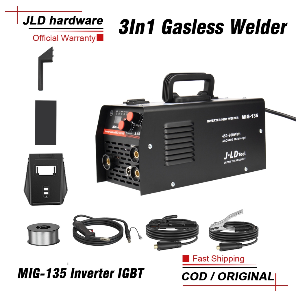 JLD MIG-135 Welding Machine Gasless Flux Core 3In1 MIG/Lift TIG/Stick ...