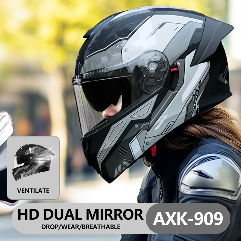 AKA 909 Gundam dual lens motorcycle helmet unisex full face helmet with ...