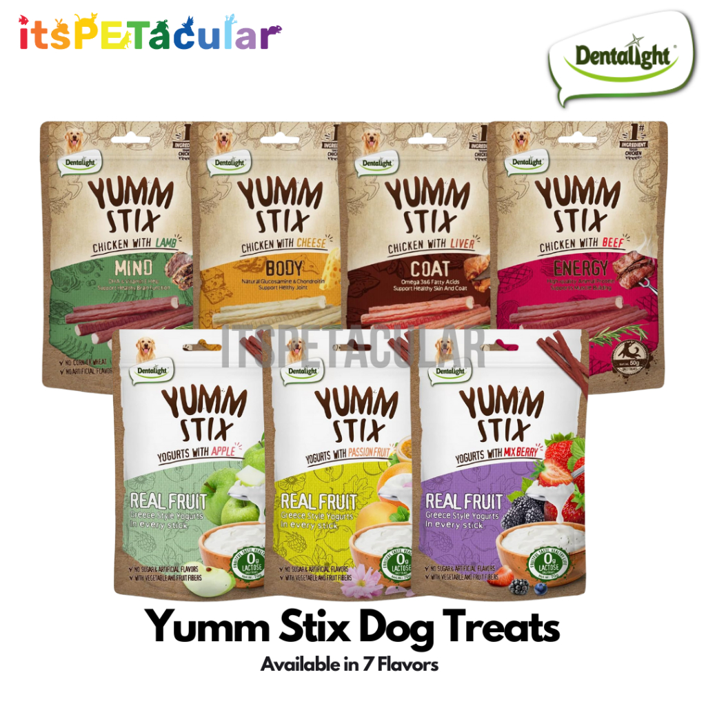 Dentalight Yumm Stix Dog Treats 50g / With Yogurt 70g | Shopee Philippines