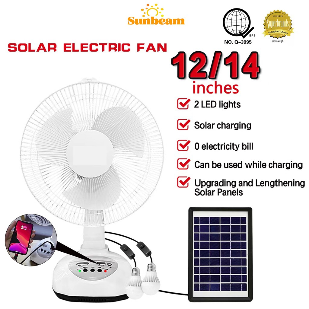 Sunbeam Solar fans Rechargeable solar fan with panel solar electricfan ...