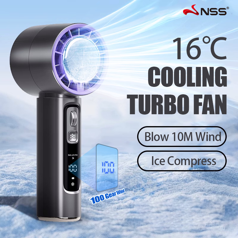 NSS High Speed Mini Fan Rechargeable Turbo Air Cooler Portable Handheld ...