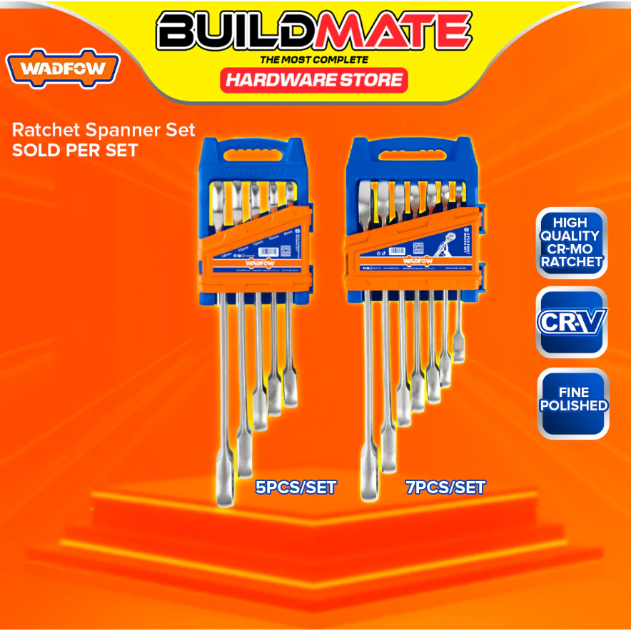 BUILDMATE Wadfow Ratchet Spanner Set 8-19mm 7PCS / 5PCS Adjustable ...