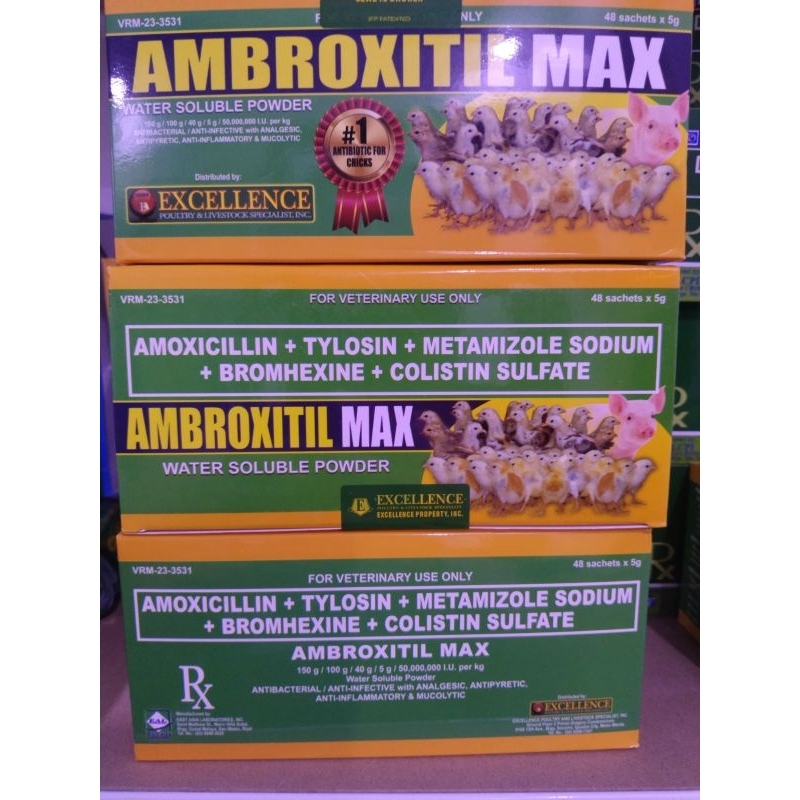 AMBROXITIL MAX POWDER 48x5g sachet sold/box new packaging | Shopee ...