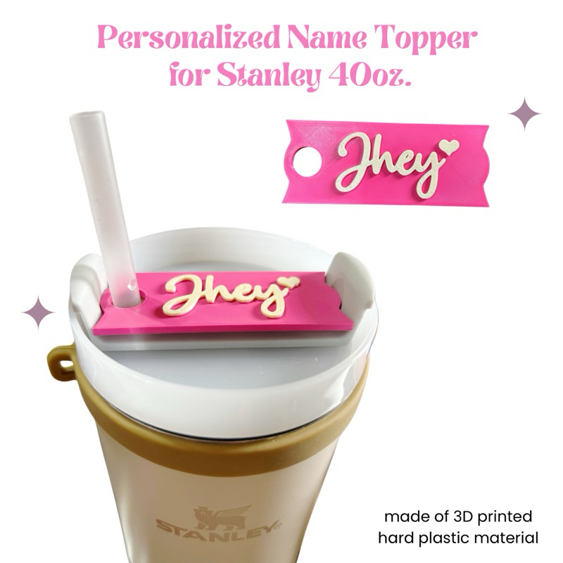 Personalized Name Topper for Stanley Cup Tumbler 40oz. 3D printed ...