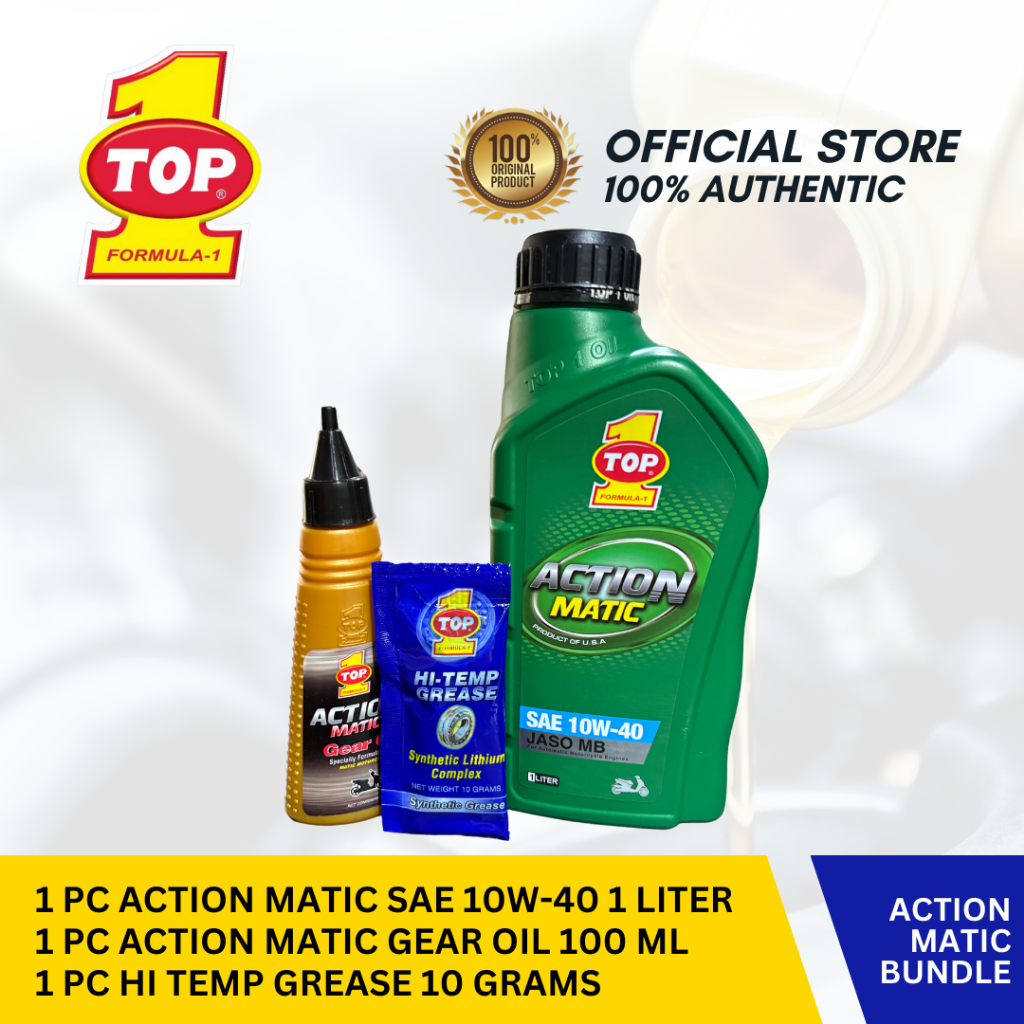 Top 1 - 1 Liter Synthetic Action-Matic SAE10w-40 Bundle, 1 Quart, Gear ...