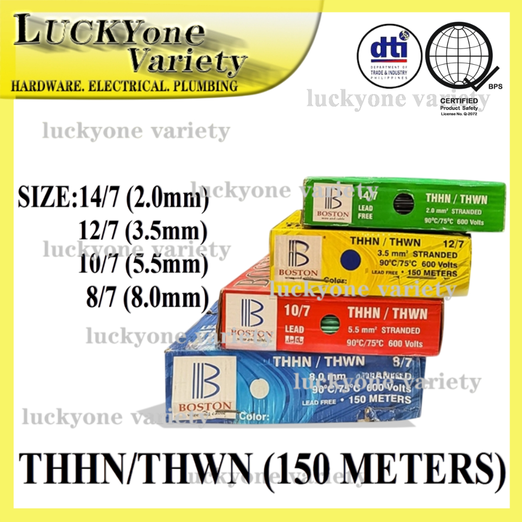 Electrical Stranded Wire Original Boston THHN/THWN 14/7, 12/7, 10/7, 8/ ...