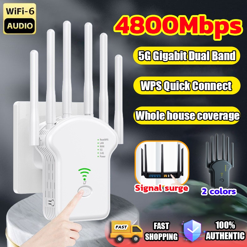 ⚡️New 6-antenna WiFi Repeater 200% speed increase 4800Mbps 2.4G/5G High ...