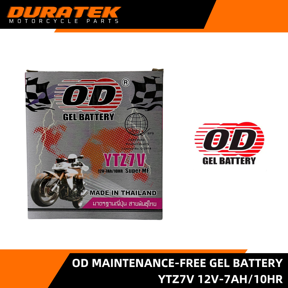 OD MAINTENANCE-FREE GEL BATTERY YTZ7V 12V-7Ah/10HR | Shopee Philippines