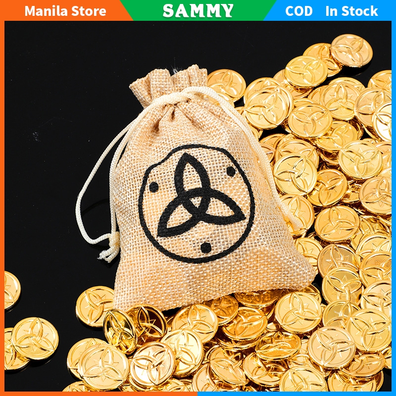 Genshin Impact Mora Coins Pouch Metal Game Currency for Cosplay Props ...