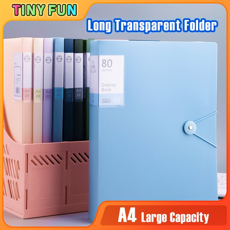 A4 Clear Book Folder Long Clear File Folder Presentation Book Document ...