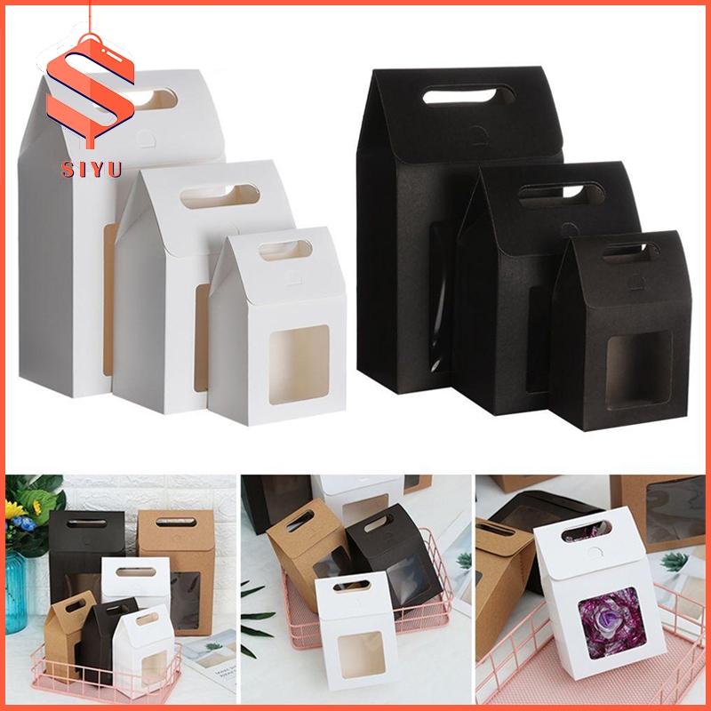 Gift Box Grilled Cake Box With Handle Biscuit Box Portable Packaging ...