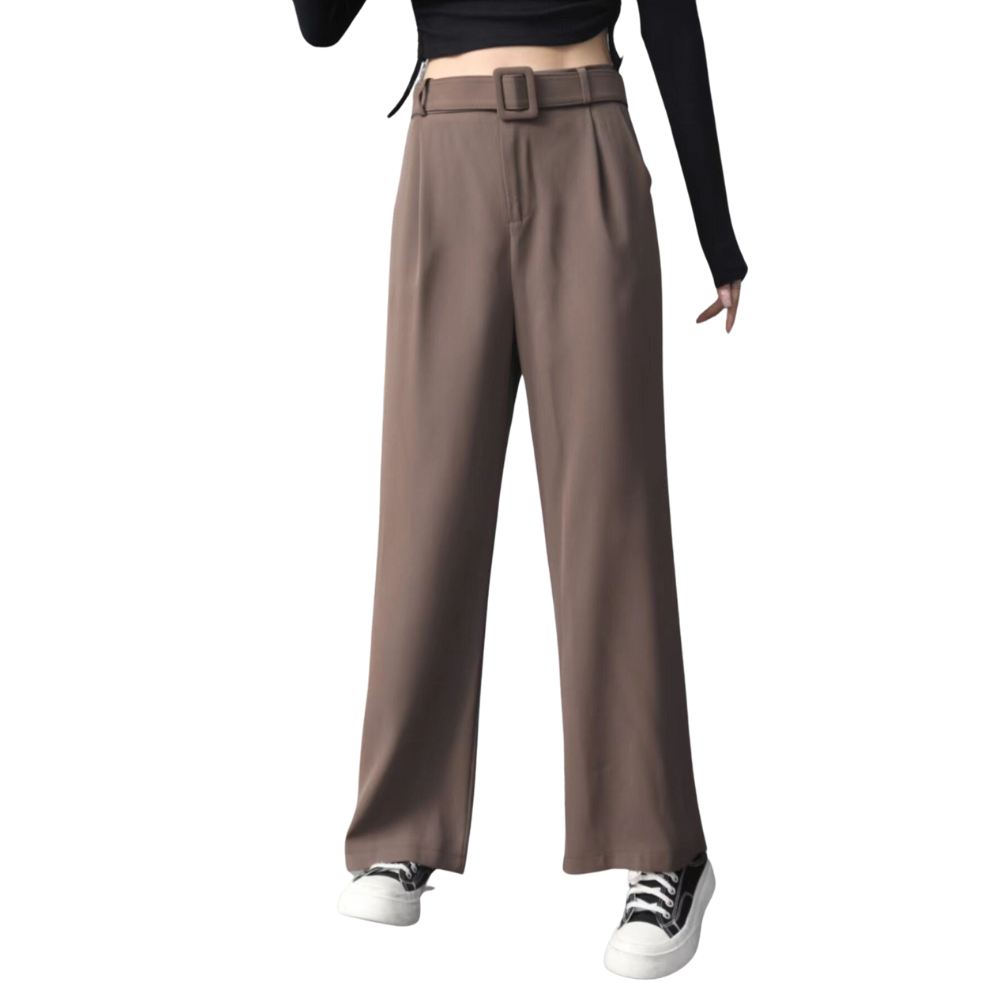 Wide-Leg Vintage Trouser Pants with Belt Fits 27–30 High Waist Garter ...