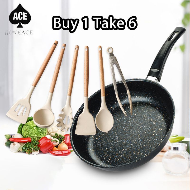 HomeAce BUY 1 TAKE 6 Non-stick Kitchenware set Pan 28cm Kitchen Iron ...