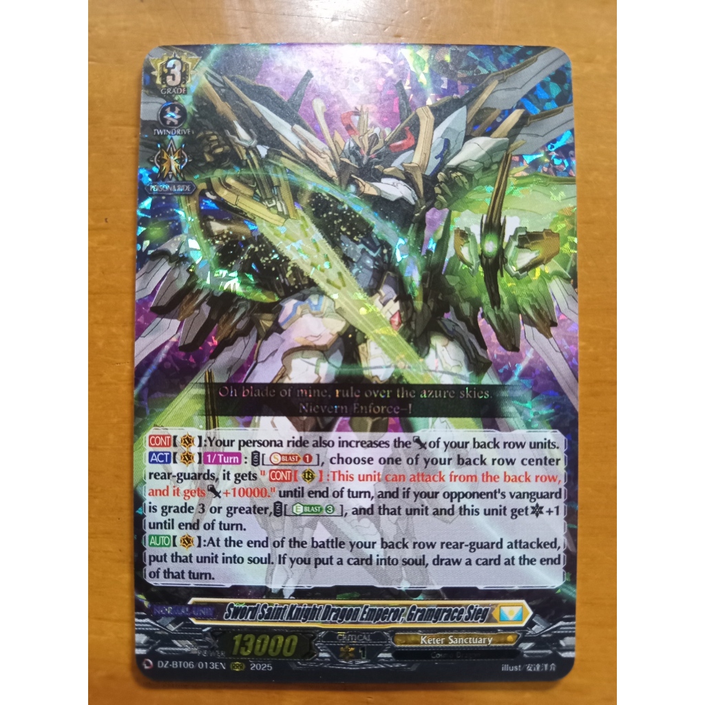 CFV Sword Saint Knight Dragon Emperor, Gramgrace Sieg RRR DZ-BT06 Keter Sanctuary Cardfight ...
