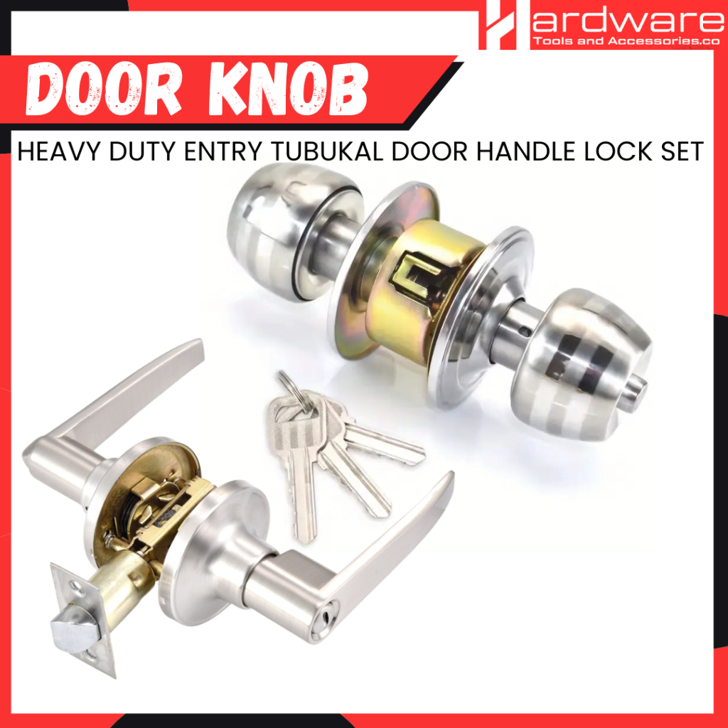 Heavy Duty Entry Tubular Lever Door Handle Lever Lock Set Door Knob ...