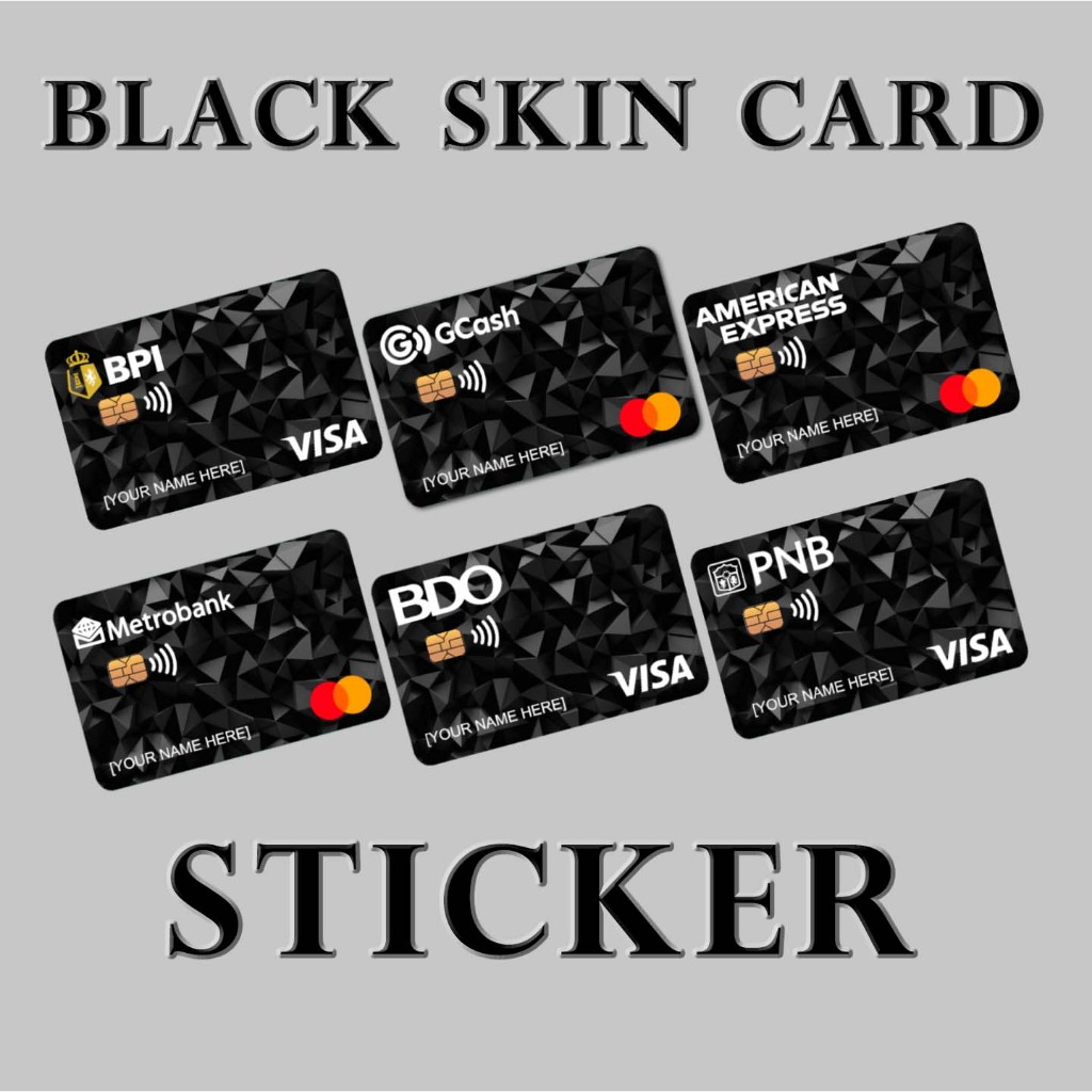 BLACK CARD SKIN STICKER FOR ATM / DEBIT CARD | Shopee Philippines
