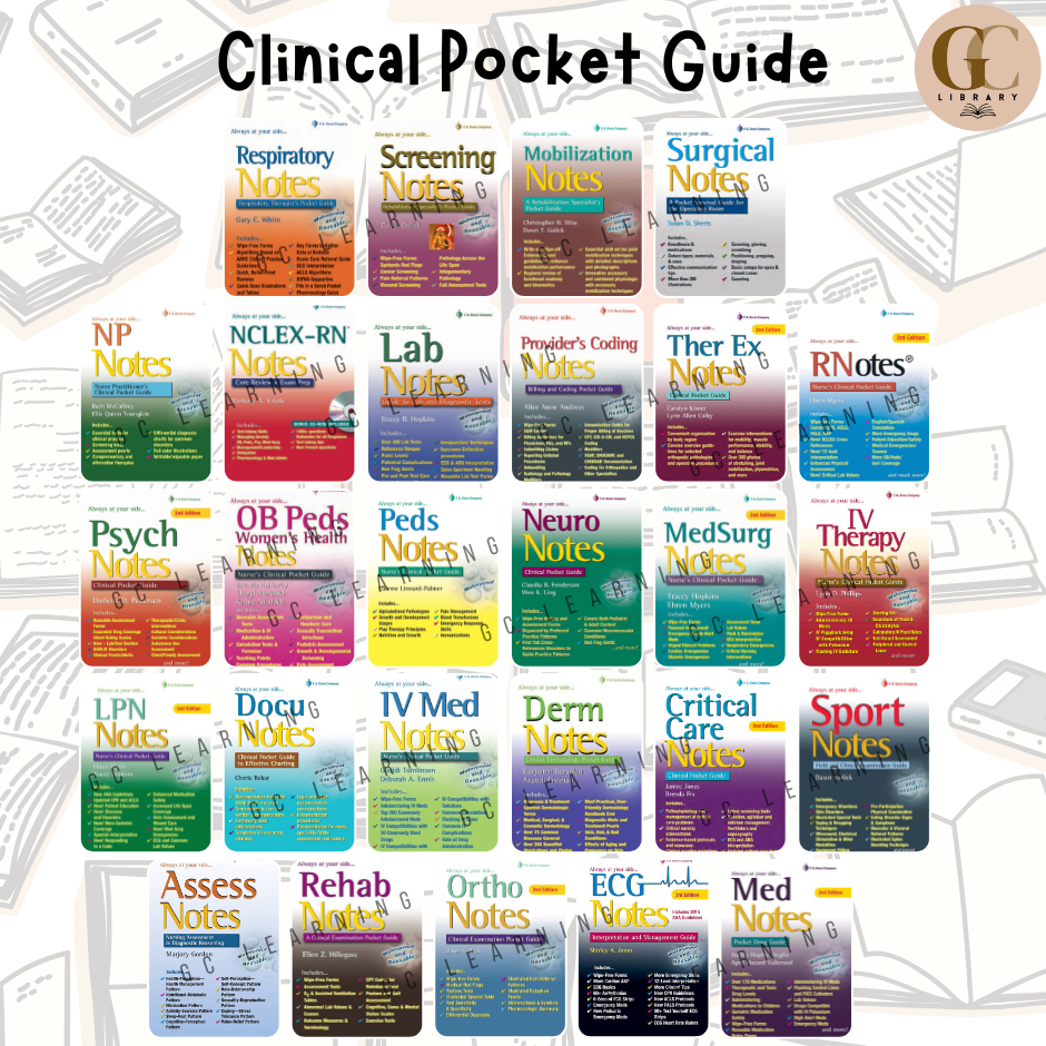 Clinical Pocket Guides | NCLEX-RN, Lab Notes, Docu Notes, MedSurg, IV ...